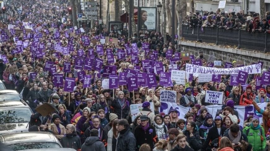 Massive protest marches in France against femicide - Pressmediaofindia