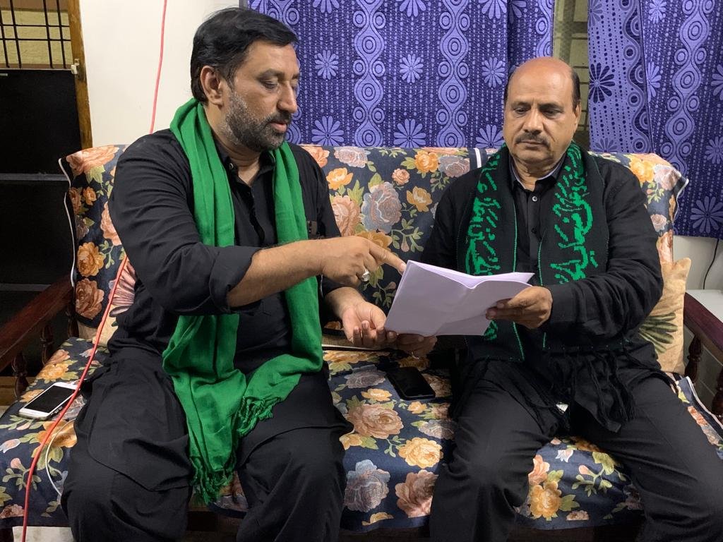 AMEER AGA (ATA) PRESIDENT ANJUMNA-E- ALI AKBARA.S MET NAJAF ALI SHOUKAT ...