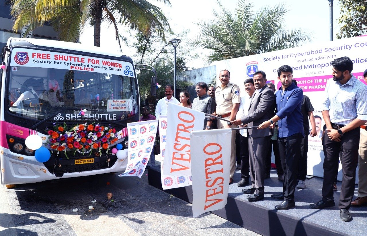 SCSC & Vestro Solvents flag off the 13th SHE Shuttle in Cyberabad, the ...