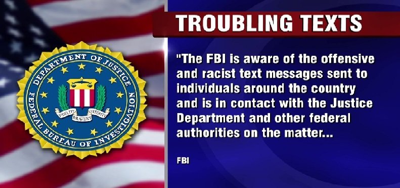 FBI investigates racist text messages sent to US black people ...